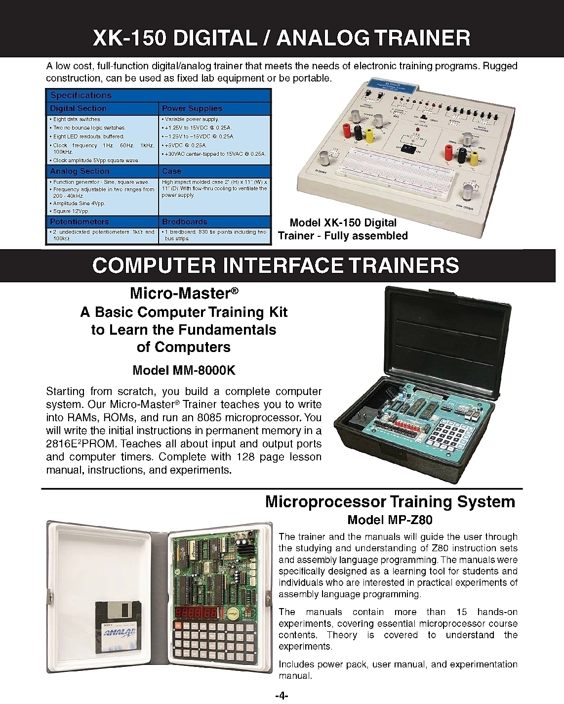 MansionSchools.com : Micromaster Computer Training Kit : Facilities